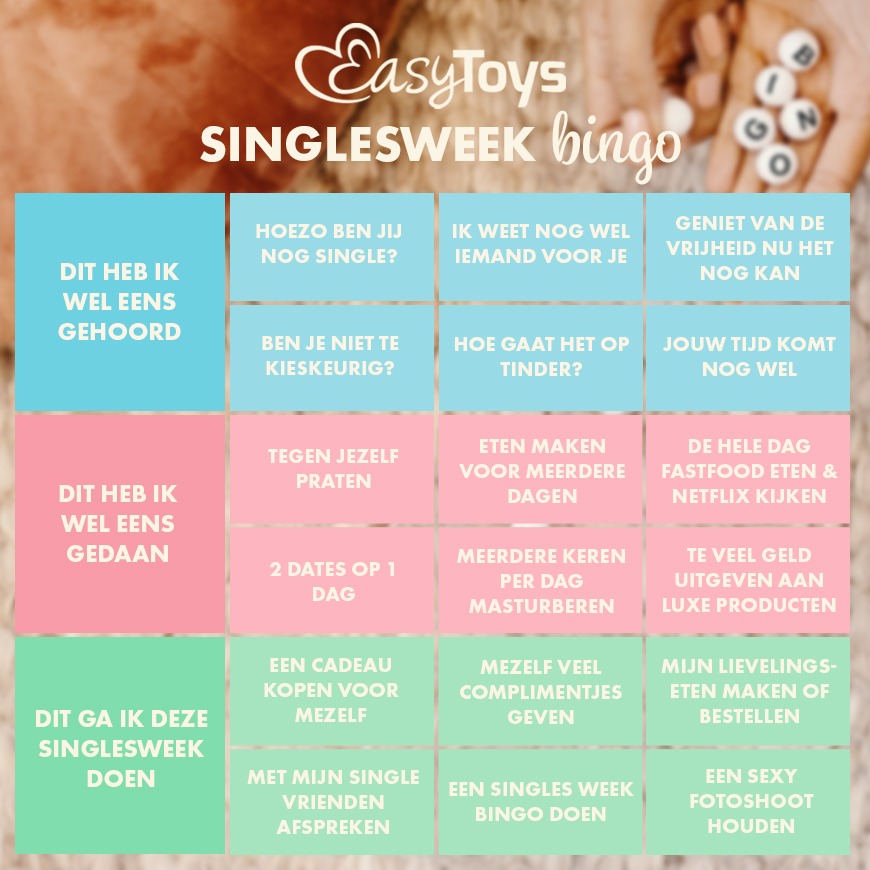 Singles, doe mee met de Singles Week Bingo! Hoeveel kan jij afstrepen ...